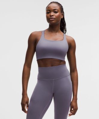 lululemon Fitness-BH aus Ultralu mit quadratischem Ausschnitt Mittlerer Halt D/DD-Cups f&uuml;r Frauen - Gr&ouml;&szlig;e 10 in Grape Mist