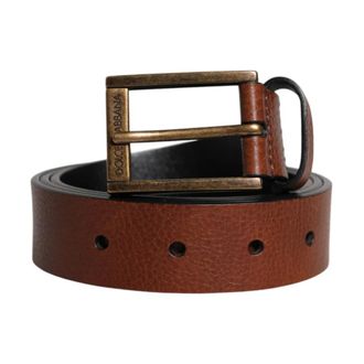 Dolce & Gabbana Homme, Accessoires, Brun, Taille: 90 CM Ceinture en cuir classique avec boucle en m&eacute;tal
