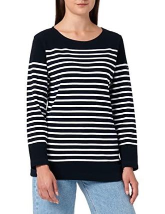 Armor Lux Femme Marinière Amiral Femme Top à manches longues, Multicolore (Bi8 Rich Navy/Blanc Bi8), 44 EU