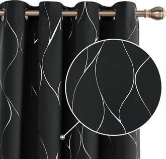 Deconovo Verdunkelungsgardinen mit Ösen dicke Thermovorhang Kälteschutz Thermogardine Hitzeschutz, Moderne Vorhänge, Moderne Gardinen für Schlafzimmer, 240x140