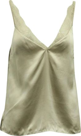Cami NYC haut en soie à col v - Tons neutres