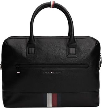 Tommy Hilfiger Sacoche pour Ordinateur Portable Homme Transit Computer Bag Bandoulière Amovible, Noir (Black), Taille Unique