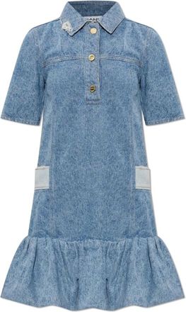 Ganni Femme, Robes, Bleu, Taille: 42 FR Robe en denim &agrave; effet vintage