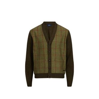 Hackett Gilet droit col V &agrave; carreaux en laine