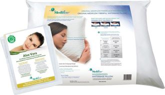 Mediflow 5228 Aloe Vera Aktion Wasserkissen, Faserfüllung, Orthopädisches HWS Stützkissen, Baumwolle, 50x70 cm, Weiß