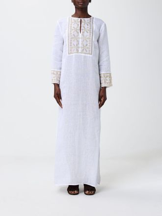 120% Lino Robe Femme couleur Blanc