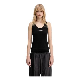 Palm Angels Logo Ripp-Top - - Tops - Damen - Schwarzk - M