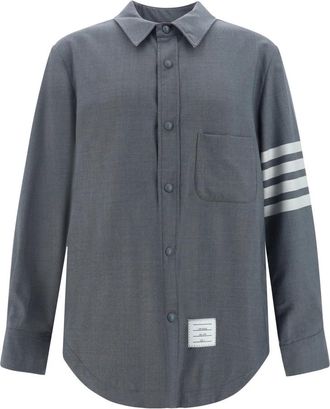 Thom Browne Plain Weave 4-Bar Hemdjacke - - Shirts - Herren - Grau - M