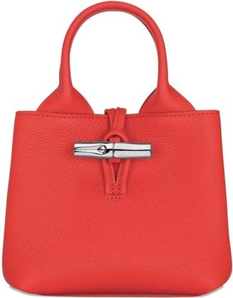 Longchamp Crossbody Bags - Structured Red Handbag With Silver-Tone Clasp - Gr. unisize - in Rot - f&uuml;r Damen