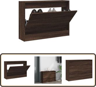 vidaXL Vidaxl - Schuhschrank Braun Eichen-Optik 80x21x57 cm Holzwerkstoff - Schuhschrank - Schrank Für Schuhe - Schuhregal - Eiche Optik - Wohnzimmermöbel
