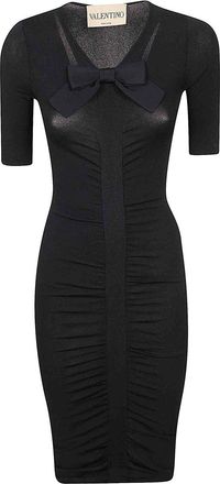 Valentino Garavani Robe Au Genou - Noir