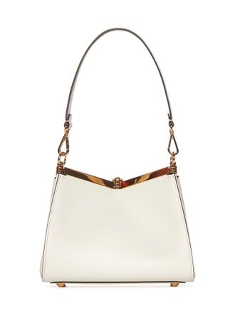 Etro Womens Shoulder Bag Vela Mini Milk White Leather