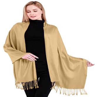 CJ Apparel Cremeweiß Einfarbiges Design Stola Schal Umschlagtuch Schultertuch Tuch Zweite Wahl Pashmina NEU
