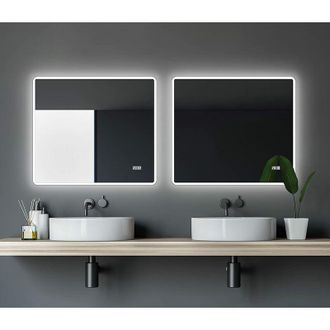Talos Talos Sun Badspiegel mit Beleuchtung - LED Badezimmerspiegel 80x70 cm - Wandspiegel mit LED Lichtumrahmung - Spiegel mit Lichtfarbe neutralwei&szlig;