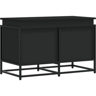 vidaXL Aufbewahrungsbox mit Deckel Schwarz 80x40x51,5 cm Holzwerkstoff Vidaxl