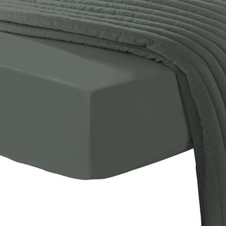 Pizuna 600 Fadenzahl Baumwolle spannbettlaken 90x200-100x200 cm Silber, 100% Langstapelige Baumwolle Spannbetttuch, Weiche Mako Satin-Webart passt bis zu 40c