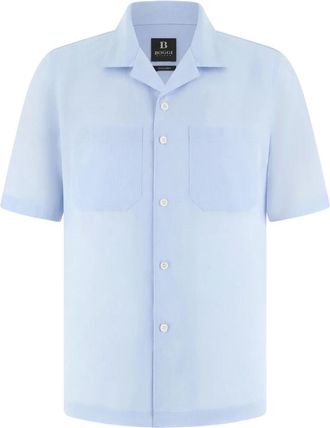 Boggi Milano Homme, Chemises, Bleu, Taille: 3XL Chemise en Lin Coupe Standard