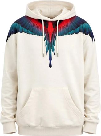 Marcelo Burlon Homme, Sweatshirts et sweats &agrave; capuche, Blanc, Taille: S S6Cmmahs030 Sweat &agrave; capuche