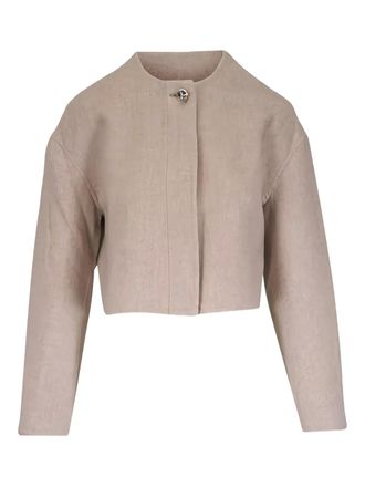 Veronica Beard Philips buttoned cropped jacket - Nude