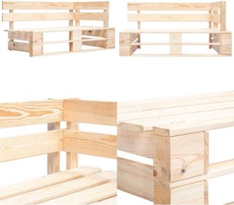 vidaXL Outdoor-Eckbank Paletten Holz - Outdoor Bank - Eckbank - Paletten Möbel - Gartenbank - Holzmöbel - Home & Living