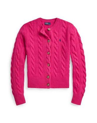 Ralph Lauren CABLE-KNIT WOOL-CASHMERE CARDIGAN
