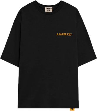 A Paper Kid T-Shirt mit Logo-Print - Schwarz