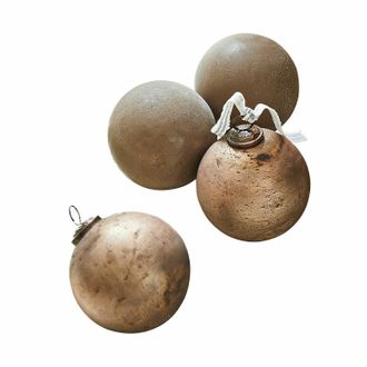 Loberon Weihnachtsschmuck 4er Set Ophraine, Mundgeblasen, Matt & Glänzend, Einzigartiges Finish, Weihnachten, Weihnachtsdeko, Christbaumkugeln, Glas, Eisen, b