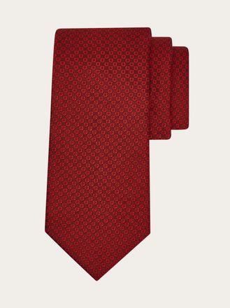 Ferragamo Herren Jacquard-Seidenkrawatte mit Mikro-Gancini Rot