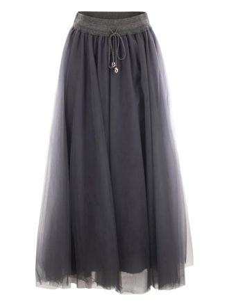 Fabiana Filippi jupe en tulle &agrave; coupe longue - Gris