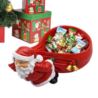 Generic Santa Candy Holder Figurine - Resin Key Dish, Festive Santas Bag with Bell Candy Dish | Christmas Figurine in Resin Bag Shape for Holiday Party Tables