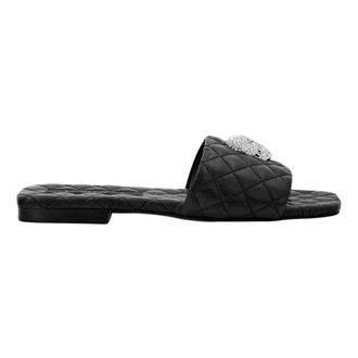 Philipp Plein Skull-verzierte gesteppte Leder-Slides - - Shoes - Damen - Schwarzk - 35 EU