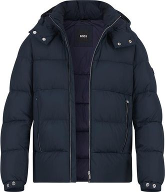 HUGO BOSS Herren Jacken blau Mikrofaser unifarben