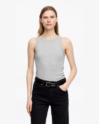 Arket Geripptes Tanktop -Grau