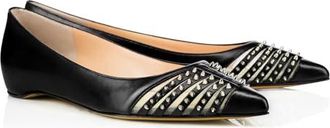 Generic Ballerines &agrave; Bout Pointu et Rivets pour Femme, Chaussures Plates Confortables en Cuir &agrave; Enfiler, Chaussures &eacute;l&eacute;gantes pour Soir&eacute;es, F&ecirc;tes et Bureau,No