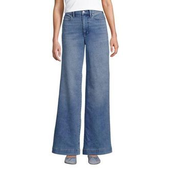 Lands End Recover Jeans High Waist mit weitem Bein, Damen, Gr&ouml;&szlig;e:36 81 regular, Blau, by Lands End