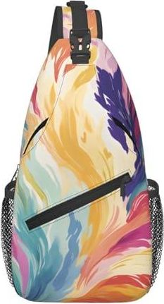 Generic Sacoche Homme Bandouliere Motif de rendu artistique Multifonction Sac De Poitrine Mode Sling Sac &agrave; Dos pour Homme Cyclisme Femme