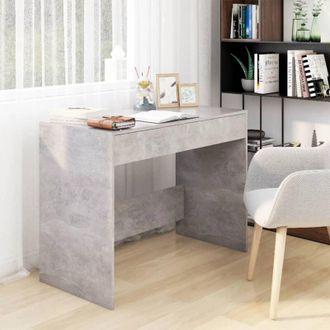vidaXL Vidaxl - Bureau Gris b&eacute;ton 101x50x76,5 cm Agglom&eacute;r&eacute;