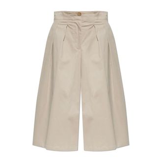 Emporio Armani Femme, Shorts, Beige, Taille: 38 FR Culottes en coton stretch bross&eacute;