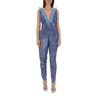 Elisabetta Franchi Damen, Jumpsuits & Playsuits, Lila, MGr&ouml;&szlig;e