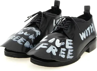 Comme Des Gar&ccedil;ons Hand-Painted Leather Oxford - Black