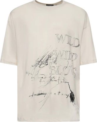 Ann Demeulemeester Homme, Tops, Blanc, Taille: L T-shirt Graphique