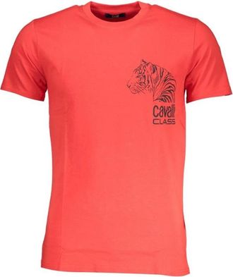Cavalli Rotes Tigerkopf-Print-T-Shirt - - Tops - Herren - Rot - XL