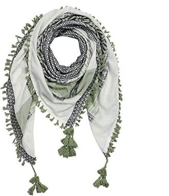 Freak Scene Foulard élégamment détaillé au style Pali - couleur naturelle - vert olive - 120 x 120 cm - motif 1 - Shemagh - foulard Arafat palestinien - keffieh e
