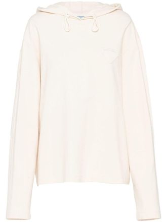 Prada t-shirt à plaque logo - Tons neutres