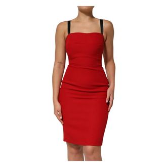 Dolce & Gabbana Rotes Sheath Knielanges Kleid - - Dresses - Damen - Rot - L