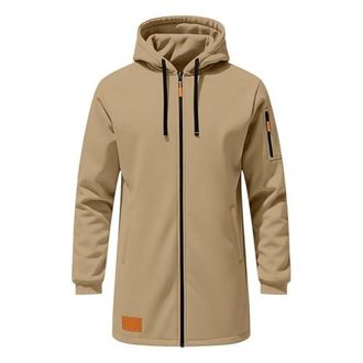 Generic Manteau Long Homme,Veste Anorak l&eacute;g&egrave;re coupe-vent pour lext&eacute;rieur en automne et hiver imperm&eacute;able d&eacute;contract&eacute; avec capuche et zip int&eacute;gral parfaite po