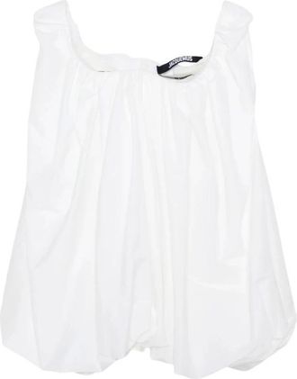 Jacquemus Femme, Blouses et Chemises, Blanc, Taille: 36 FR Top &agrave; encolure carr&eacute;e