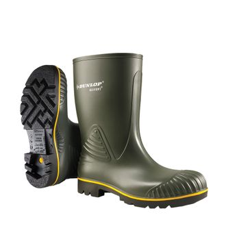 Dunlop Dunlop Protective Footwear, B06XQFDNXR, Acifort, Schweres Kalbsleder, Dunkelgr&uuml;n/Gelb, Gr&ouml;&szlig;e 48 EU