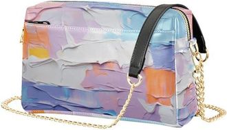 Mnsruu Sacs à bandoulière pour femme, sacs à bandoulière en cuir avec peintures colorées, sac à main