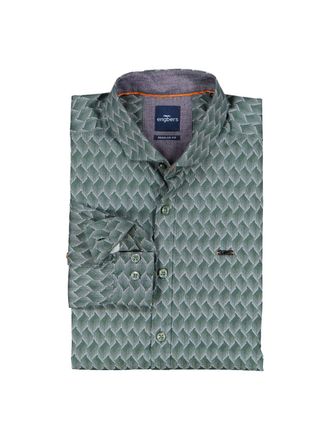 Engbers Herren Herren Langarm-Hemd Gemustert, Oliv, 39195, Oliv in Gr&ouml;&szlig;e 4XL
